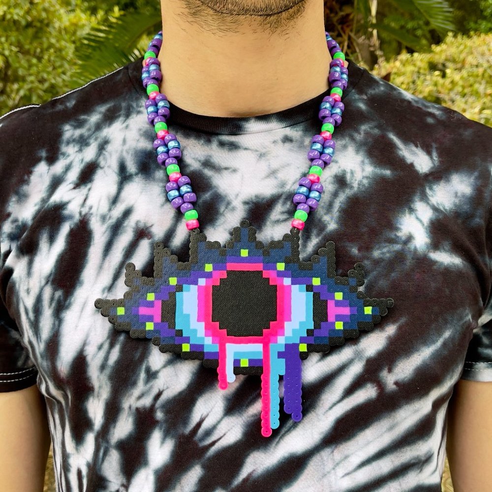 Evil Eye Perler Necklace - Gem